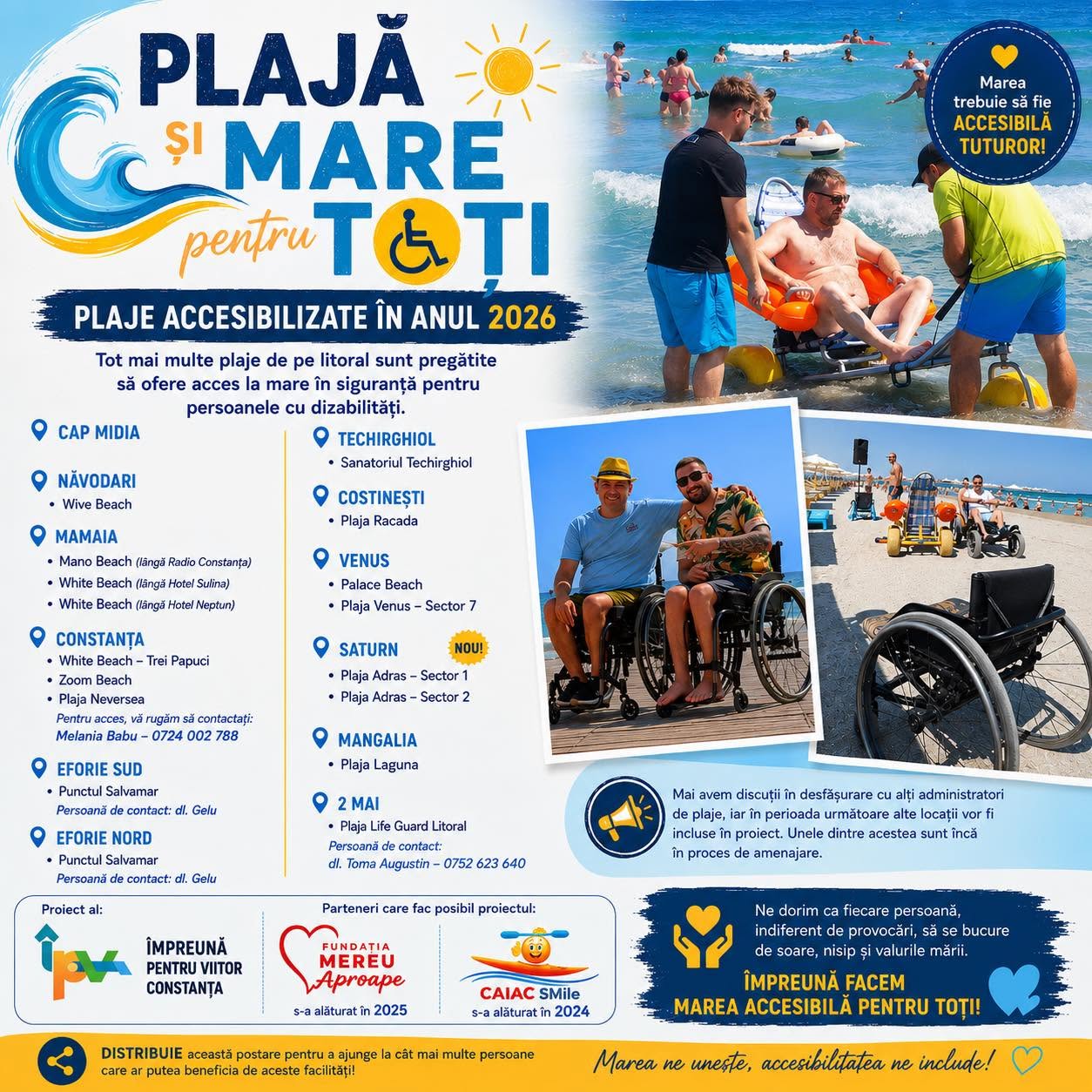 Proiectul „Plajă și Mare pentru TOȚI” continuă în 2026. Pe litoralul ...